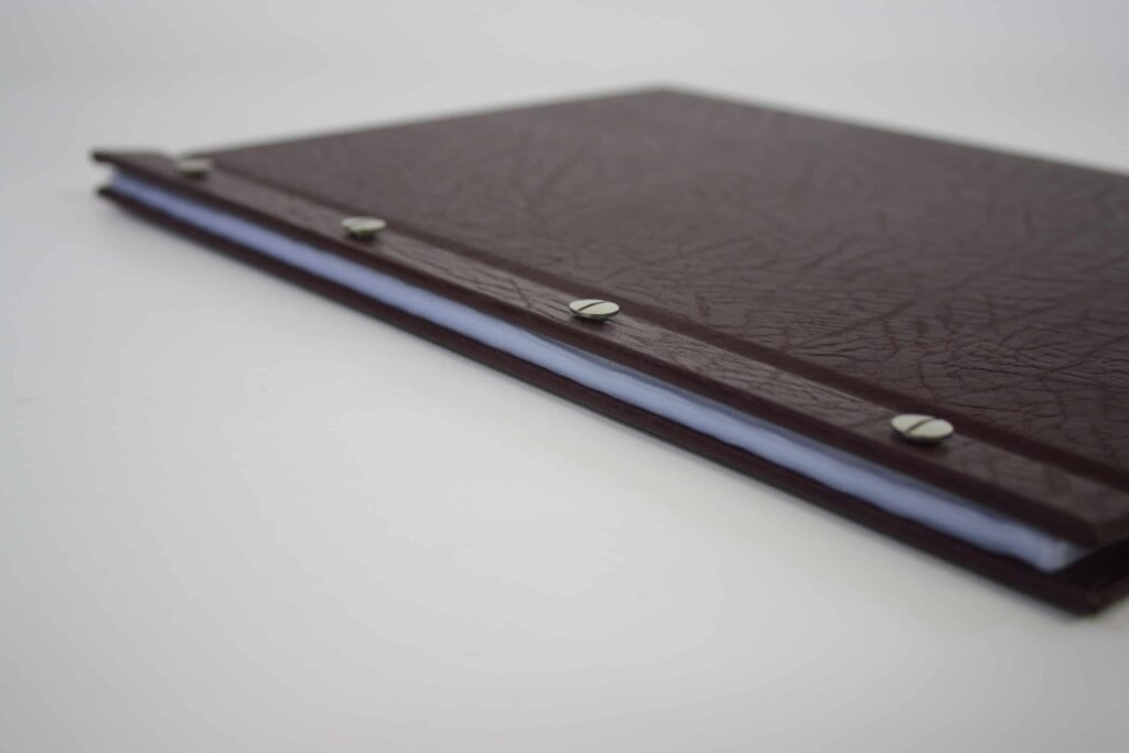 Reconstituted Leather Exposed Screw Binding Covers - RS Bookbinders Reconstituted Leather Exposed Screw Binding Covers - RS Bookbinders
