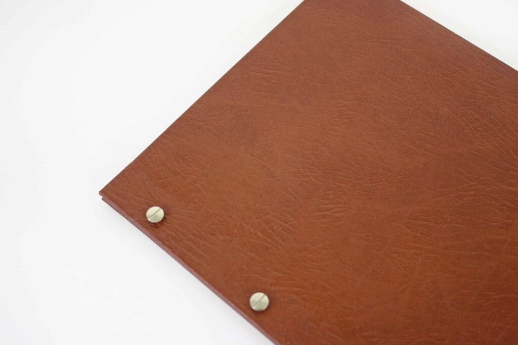 Reconstituted Leather Exposed Screw Binding Covers - RS Bookbinders Reconstituted Leather Exposed Screw Binding Covers - RS Bookbinders